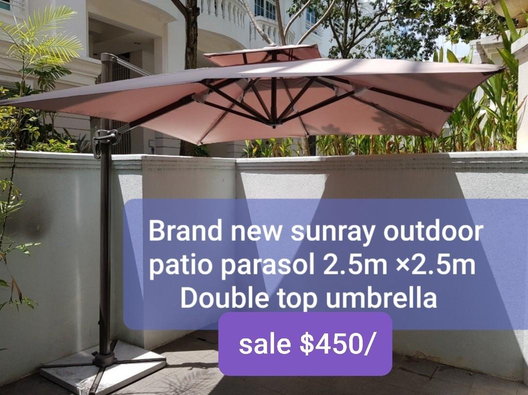 Brand new sunray outdoor patio parasol 3m ×3m double top square ...