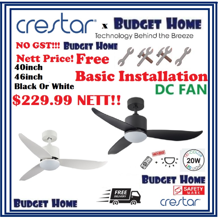 Crestar Ceiling fan with installation Dc with light, Furniture & Home ...