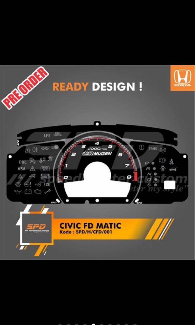 Custom Panel Meter Honda Civic FD Automatic, Auto Accessories on Carousell