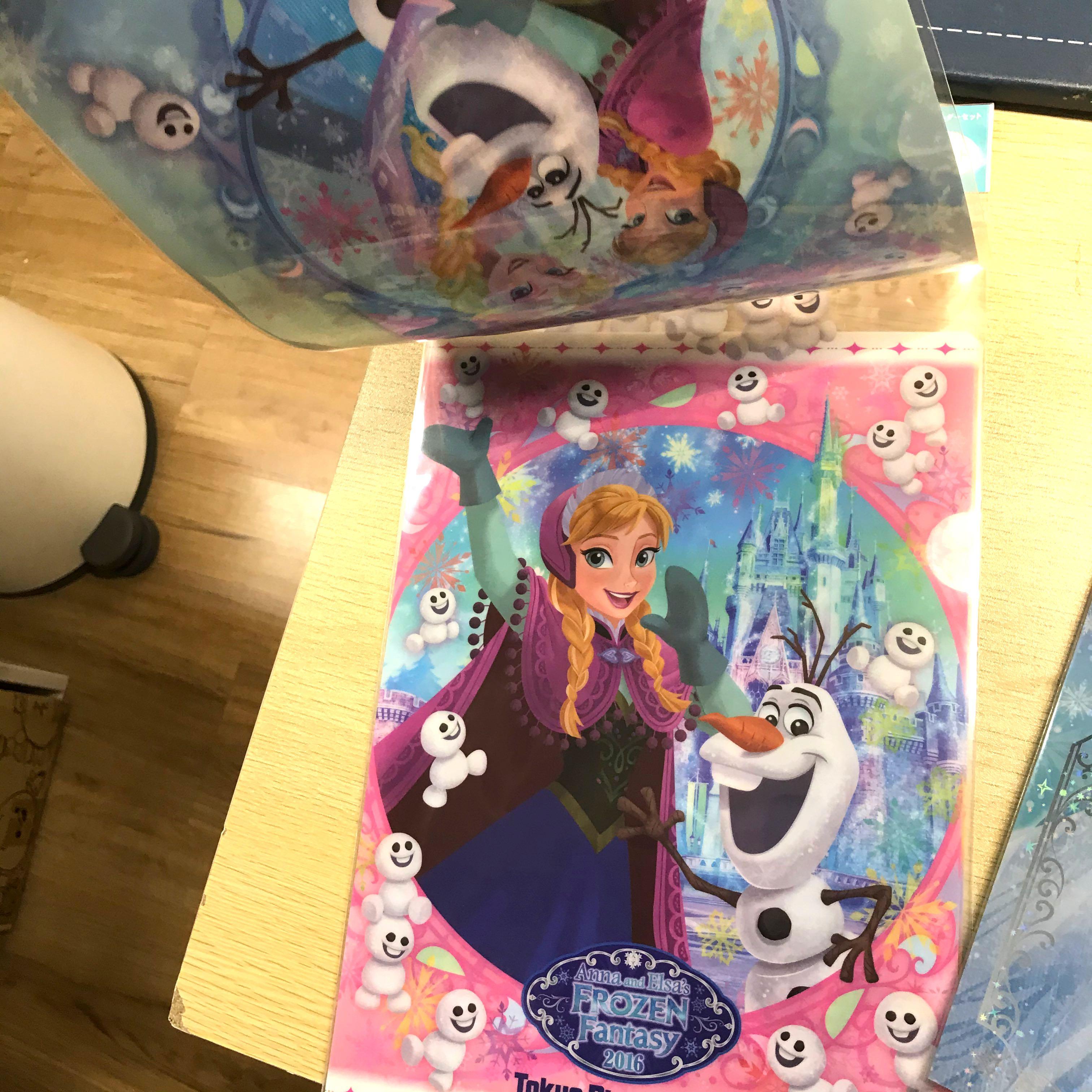 Frozen a4 file 5個 Elsa Anna olaf Disneyland tokyo, 興趣及遊戲, 手作＆自家設計, 文具 ...