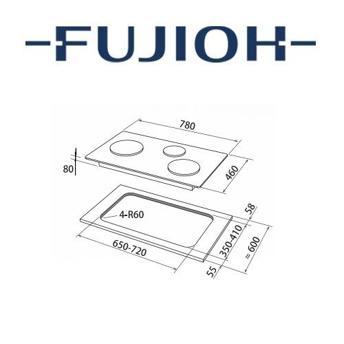 FUJIOH FR-MS1990R 90CM SLIMLINE HOOD + FUJIOH FH-GS5035 SVGL 3 BURNER ...