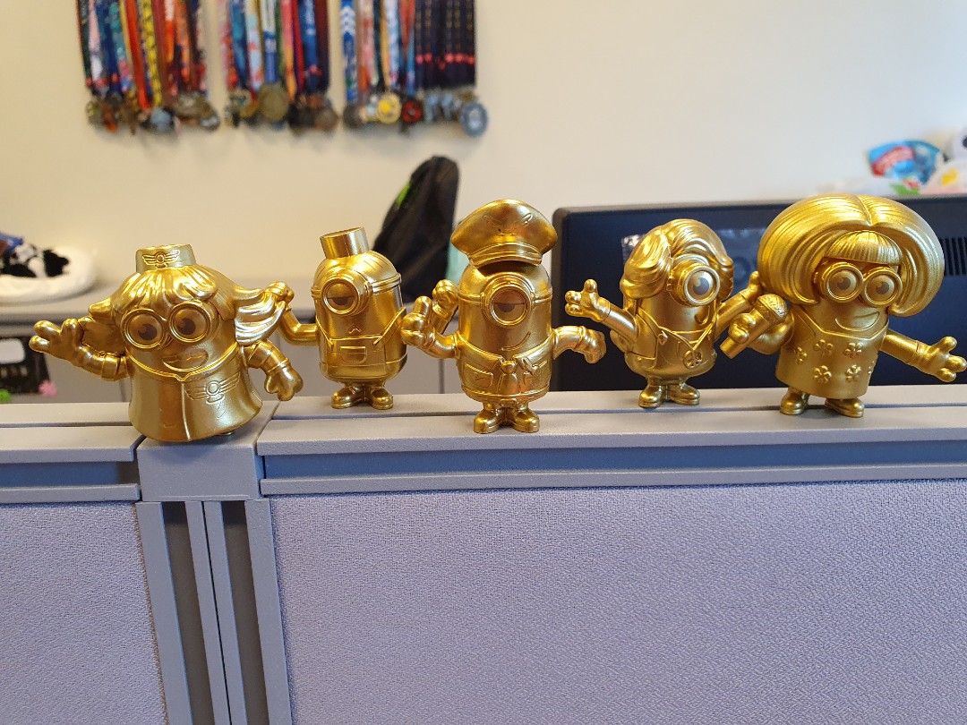 Gold minions from macs happy meal, Toys & Games, Bricks & Figurines on ...