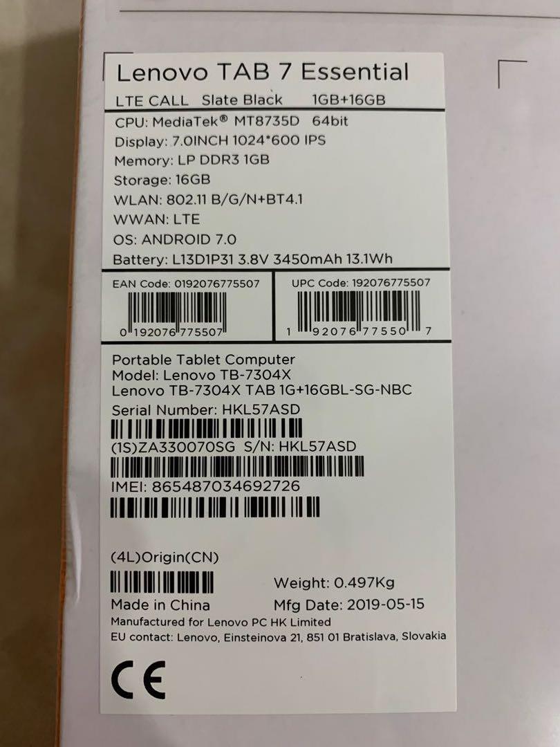 Lenovo Tab Essential LTE, Mobile Phones & Gadgets, Tablets, Android on ...