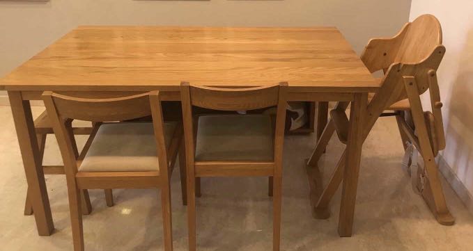 Muji Oak dining table, Furniture & Home Living, Furniture, Tables ...