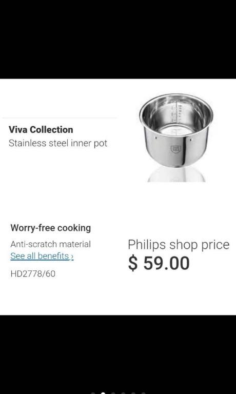ORIGINAL Philips stainless steel inner pot for all-in-one cooker HD2778 ...