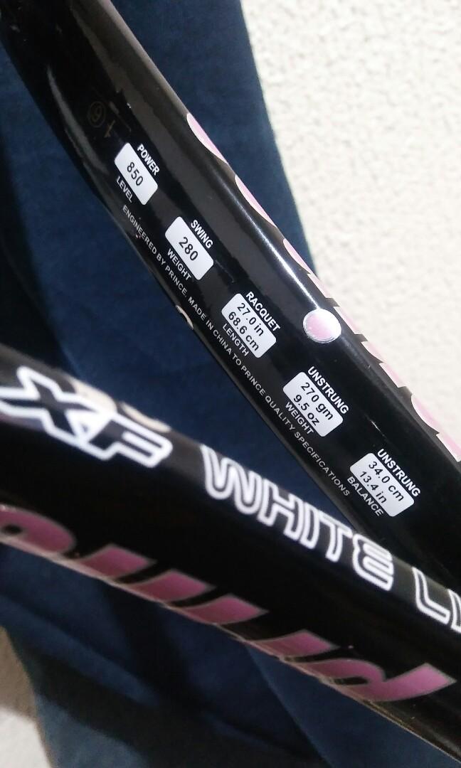 Prince 03 White XF Lite Tennis Racket (Sharapova racket 06-08), Sports ...
