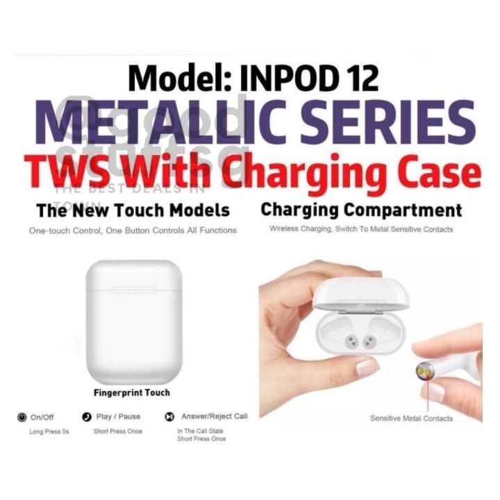 [SG STOCK] InPods 12 Metal Metallic TWS Wireless EarPods With Charging ...