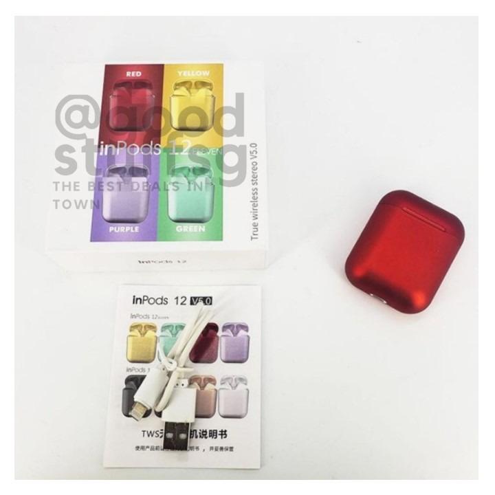 [SG STOCK] InPods 12 Metal Metallic TWS Wireless EarPods With Charging ...
