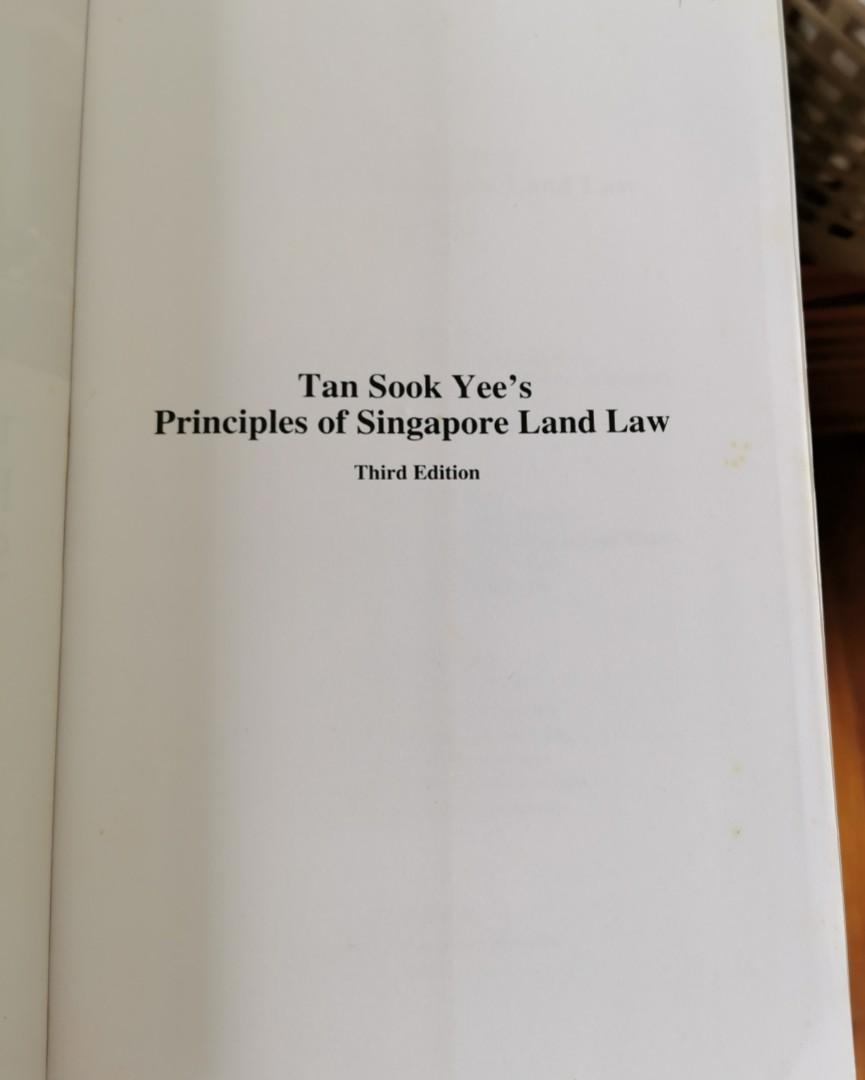 Tan Sook Yee's Principles of Singapore Land Law, Hobbies & Toys, Books ...