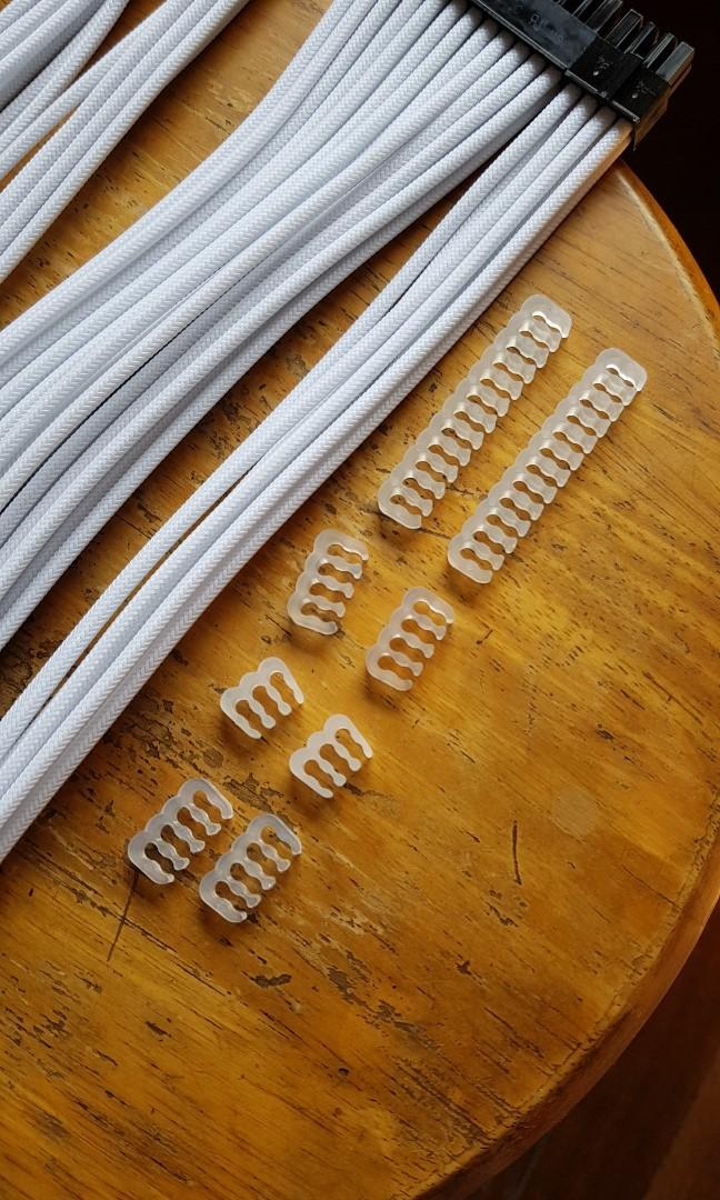 Thick Braided White cable mods set(24pin ATX, 6pin PCIE, 8pin PCIE, EPS ...