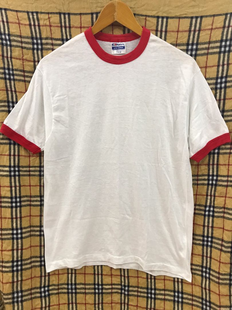 VINTAGE PLAIN RINGER HANES, Men's Fashion, Tops & Sets, Tshirts & Polo ...