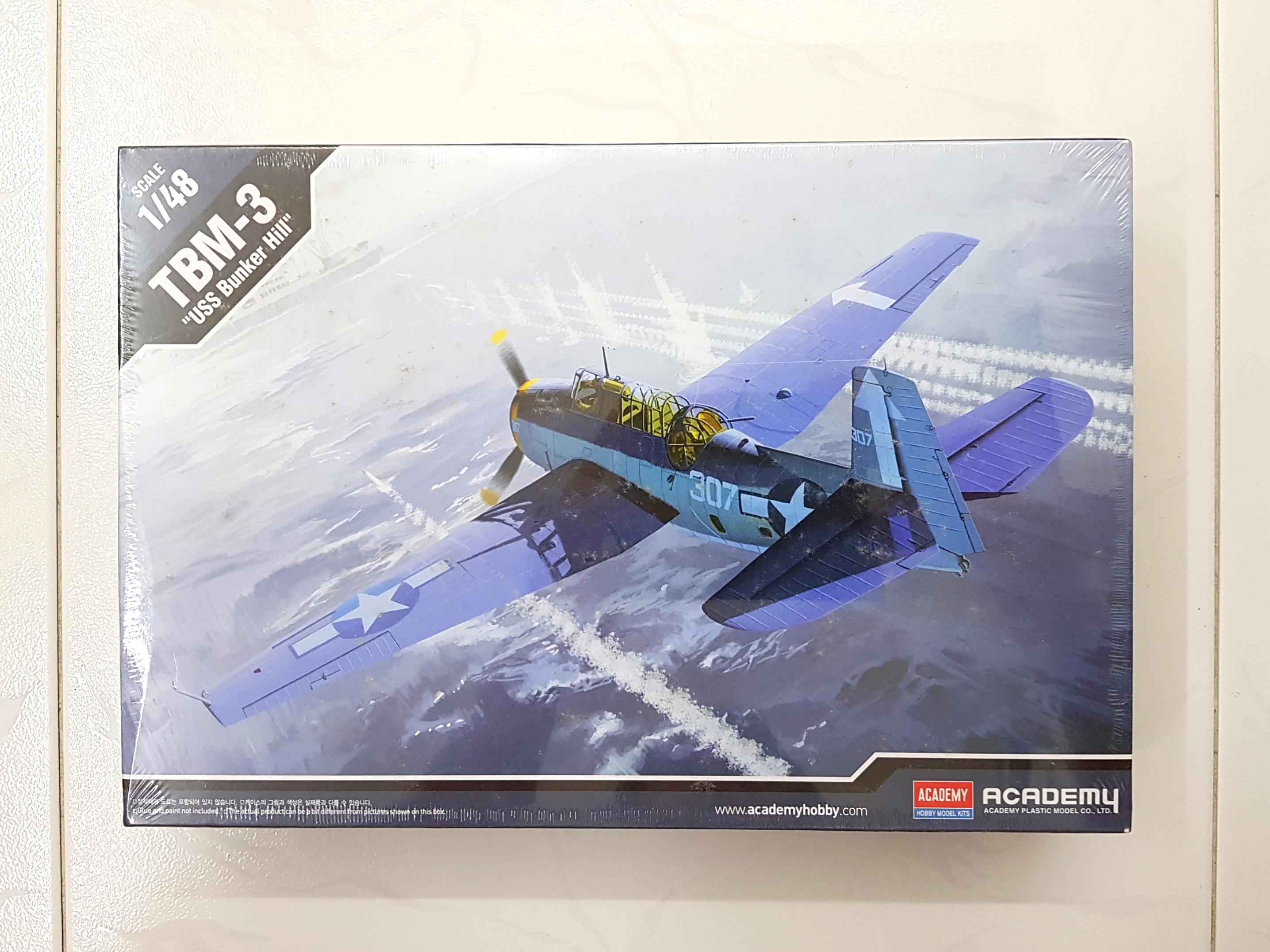 1/48 #12285 Academy USN Carrier Bomber TBM-3 Avenger "USS Bunker Hill ...