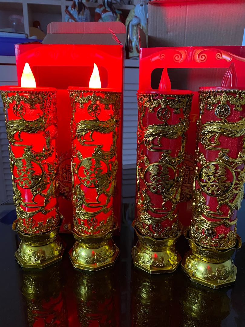 Chinese wedding candles - Long Feng Zhu (2 dragon, 2 phoenix electronic ...