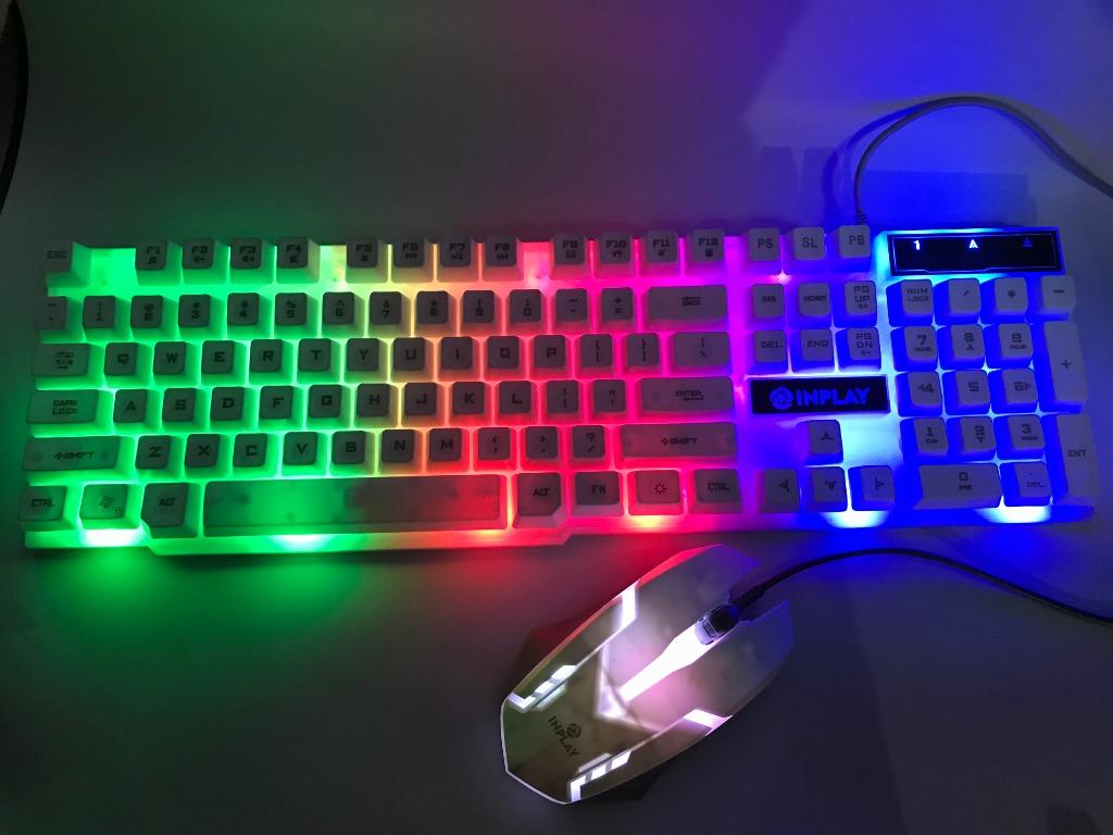 INPLAY STX200 RAINBOW/ RGB SUSPENDED BACKLIGHT GAME KEYBOARD AND MOUSE ...