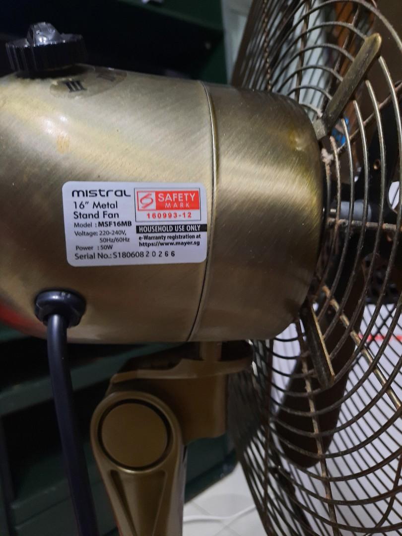 Mistral Msf-16Mb 16'' Antique Stand Fan, Furniture & Home Living ...