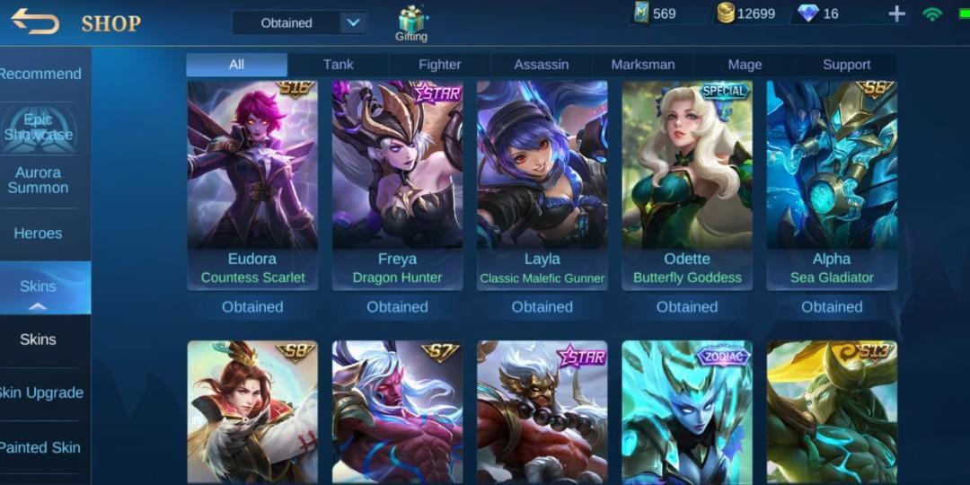 Mobile Legends Account!Mobile legends skin!Mobile Legends BOOSTING ...