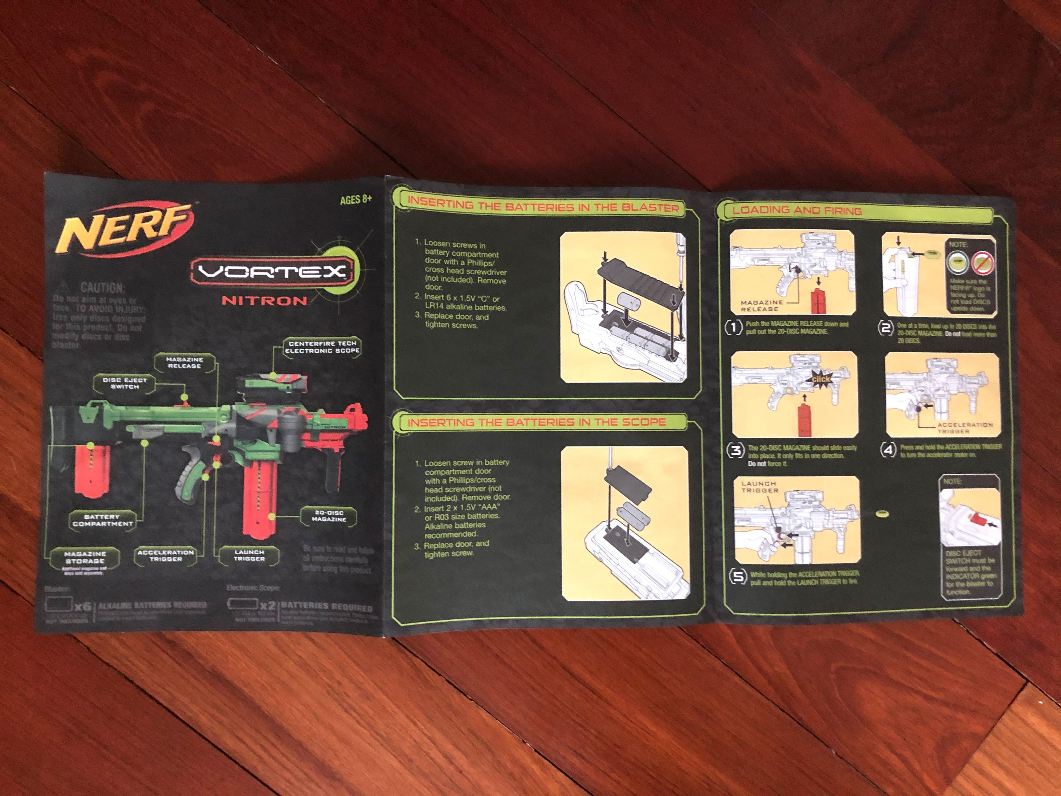 NERF Vortex Nitron Motorized Full-Auto Nerf Disc Blaster - XLR Xtra ...