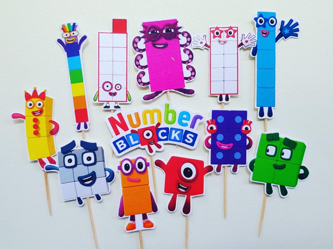 Number Blocks Cake Topper Customized Name Birthday Decoration, Hobbies ...