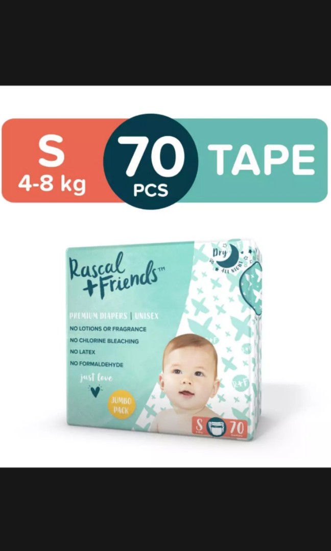 Rascal + Friends Tape Diapers - Size S / Rascal and Friends / R+F ...