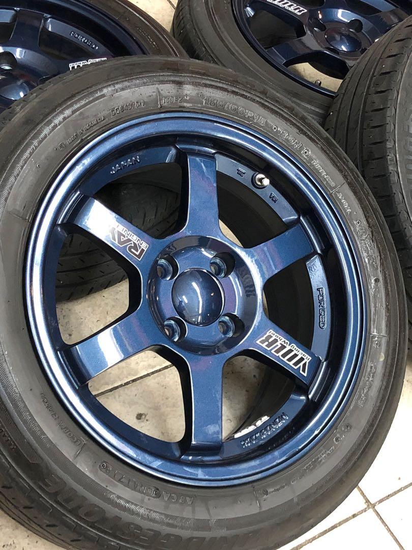 Rim TE37 Mag Blue 15 pcd100, Auto Accessories on Carousell