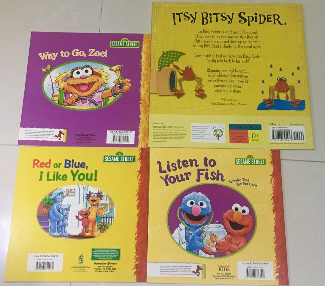 Sesame street and Itsy Bitsy Spider Story Book, Hobbies & Toys, Books ...