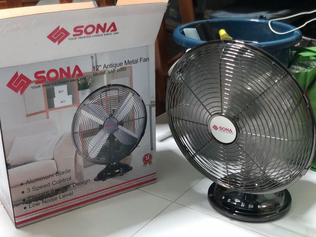 Sona 12 inch antique metal fan, Furniture & Home Living, Lighting ...