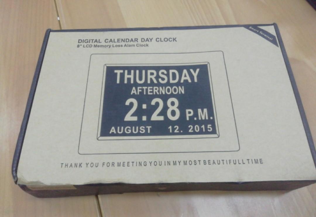 SSA Dementia Clock, 8" Day Clock Clear Large Non-Abbreviated Day ...