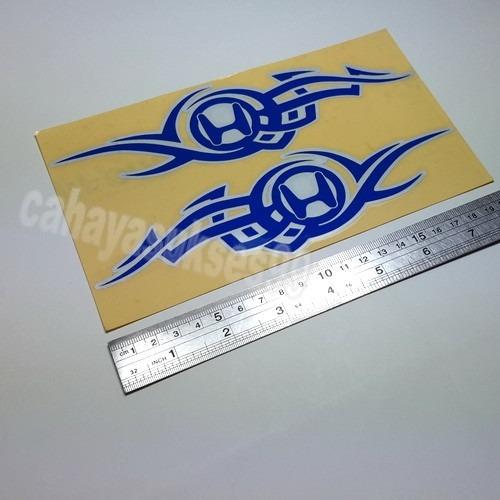 Stiker Motor Logo HONDA Bulat Retro Biru List Putih Reflective 20cm ...