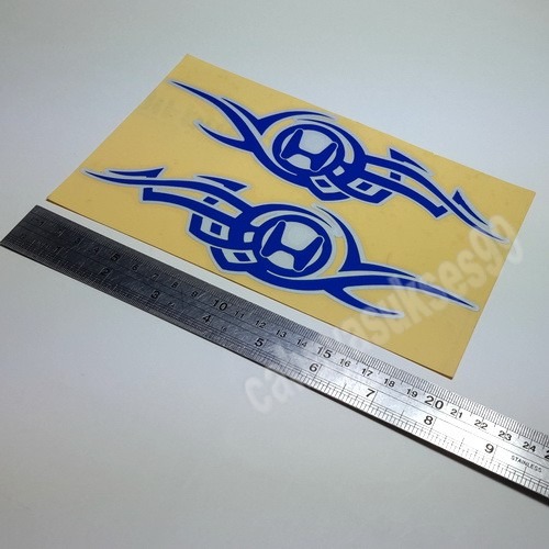 Stiker Motor Logo HONDA Bulat Retro Biru List Putih Reflective 20cm ...