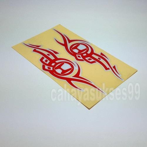Stiker Motor Logo HONDA Bulat Retro Merah List Putih Reflective 20cm ...