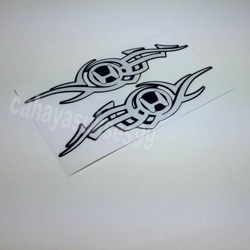 Stiker Motor Logo HONDA Bulat Retro Putih List Hitam Reflective 20cm ...