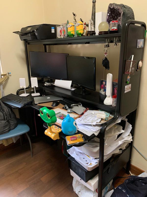 Used computer table and shelf, Furniture, Tables & Chairs on Carousell