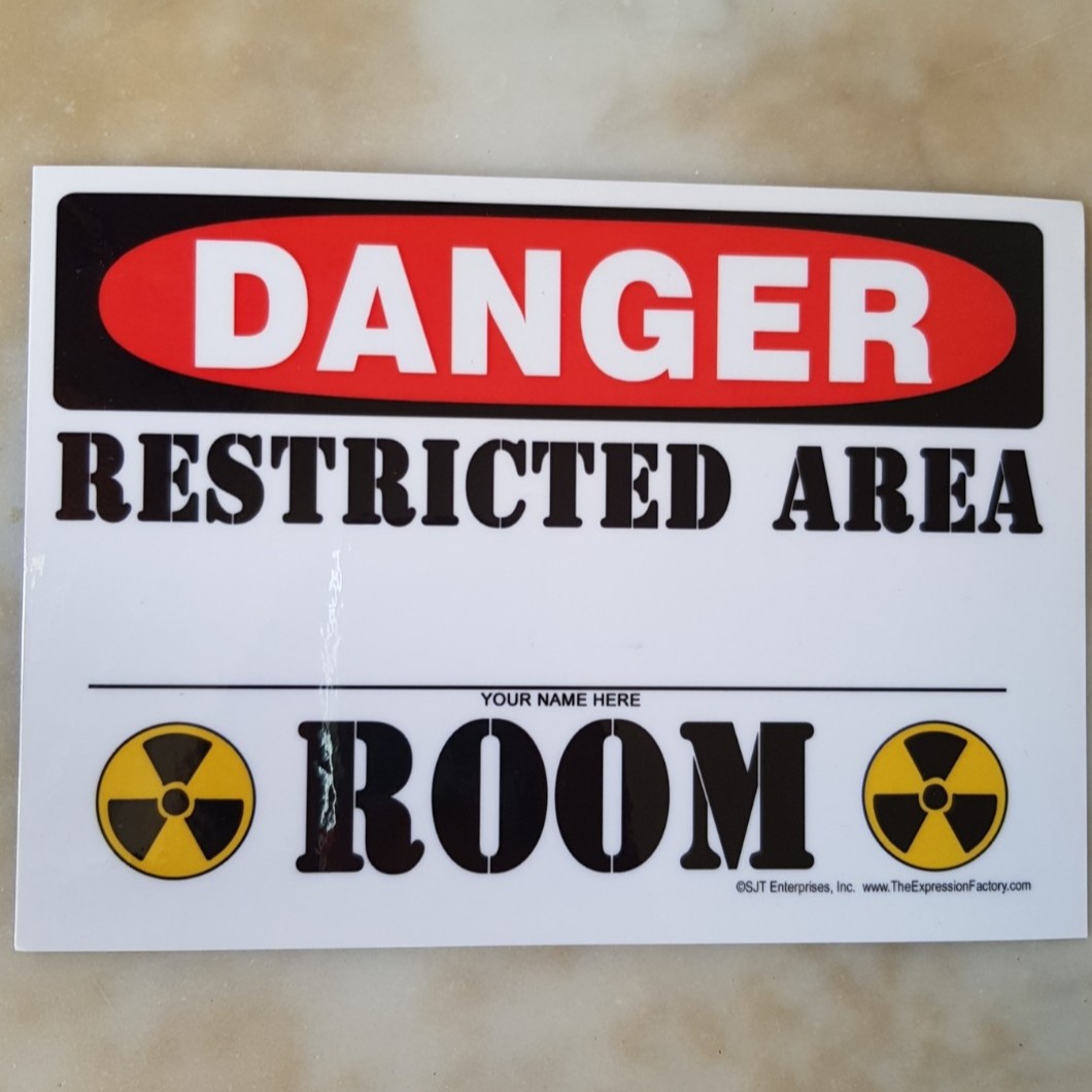 'DANGER Restricted Area (Name) Room' Sign, Everything Else on Carousell
