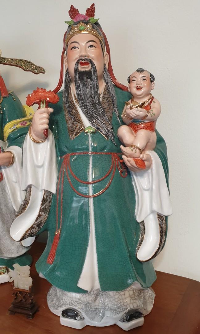Fine Quality Porcelain "福禄寿"Fu Lu Shou Display Ornaments, Hobbies ...