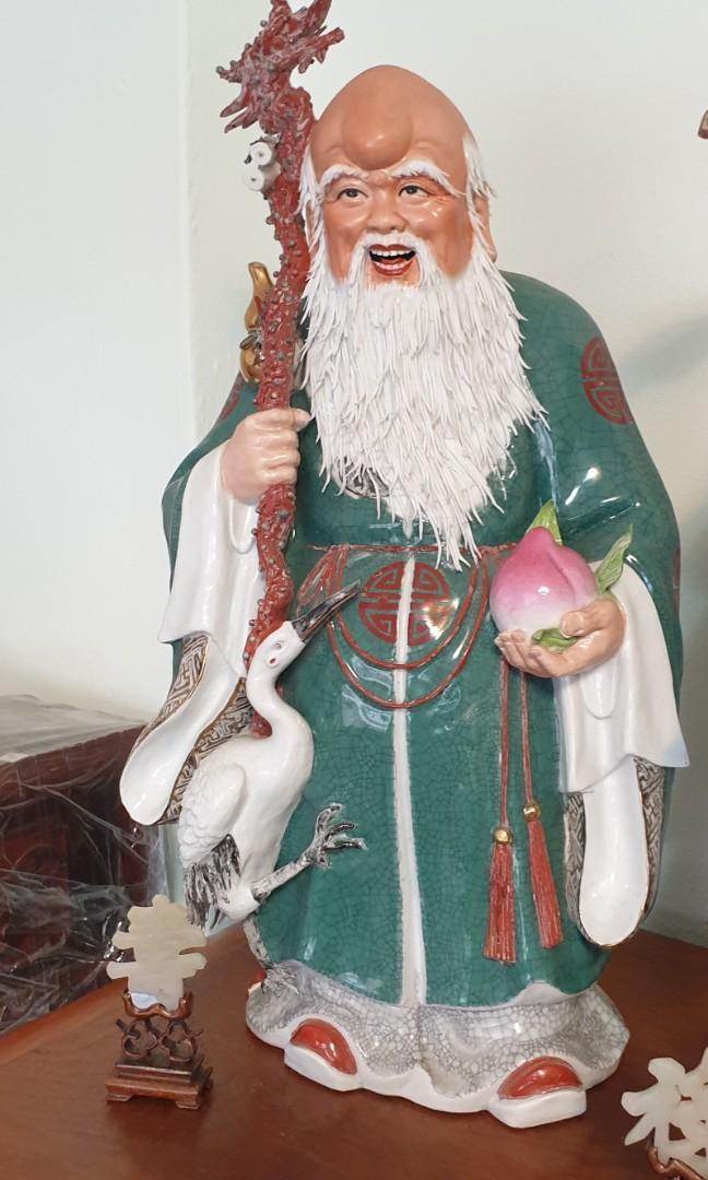 Fine Quality Porcelain "福禄寿"Fu Lu Shou Display Ornaments, Hobbies ...