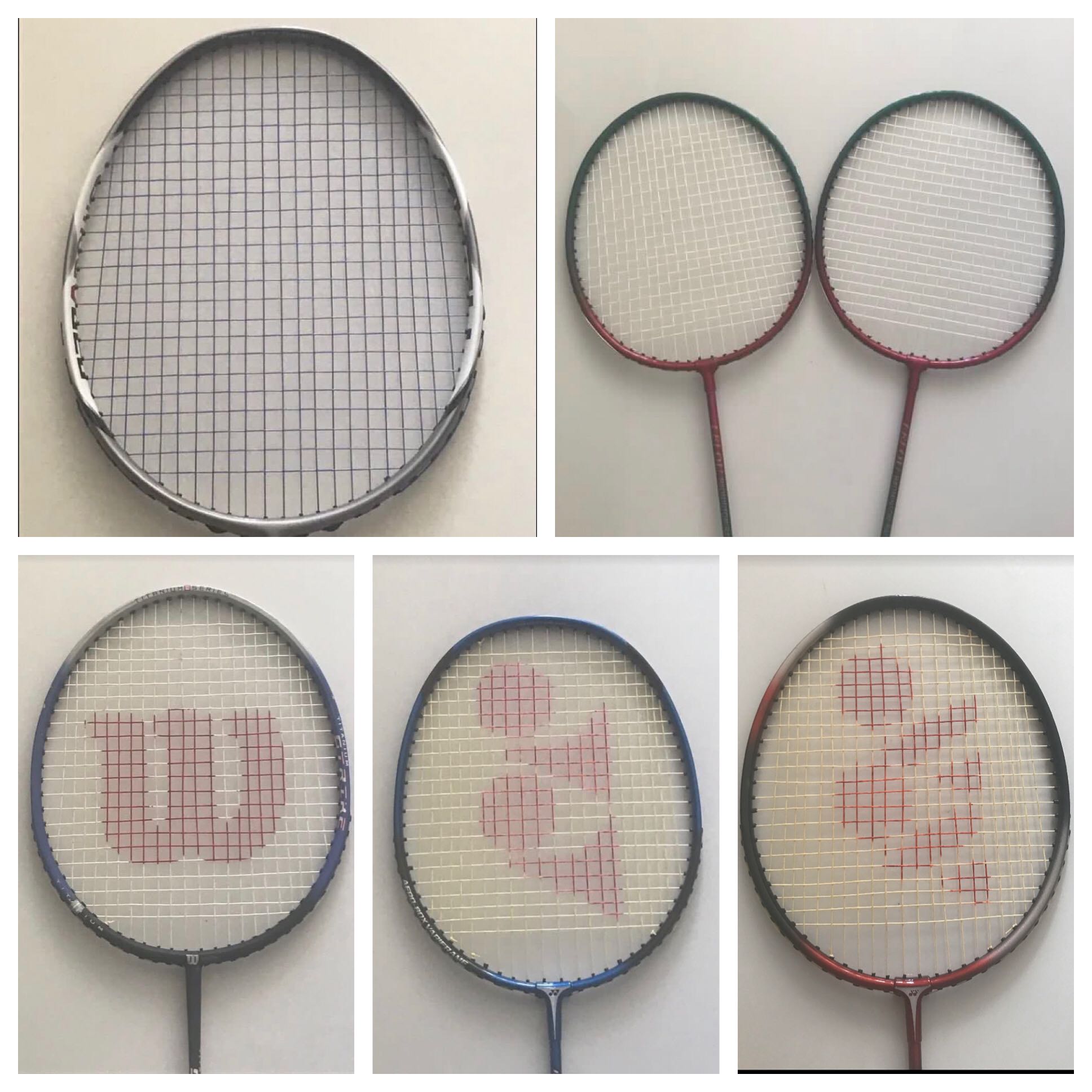 Head Nano, Leiou, Wilson & Yonex Badminton Racquet Racket Grey & White ...