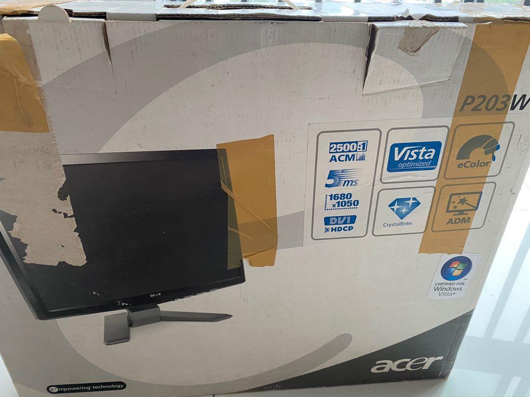 LCD monitor Acer P203W, Computers & Tech, Parts & Accessories, Monitor ...