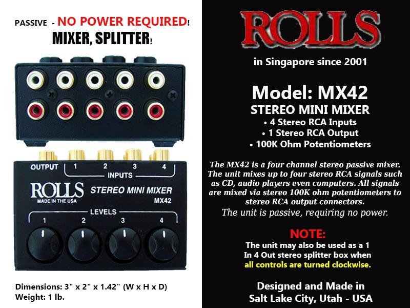 MX42 PASSIVE AUDIO MIXER, Audio, Other Audio Equipment on Carousell