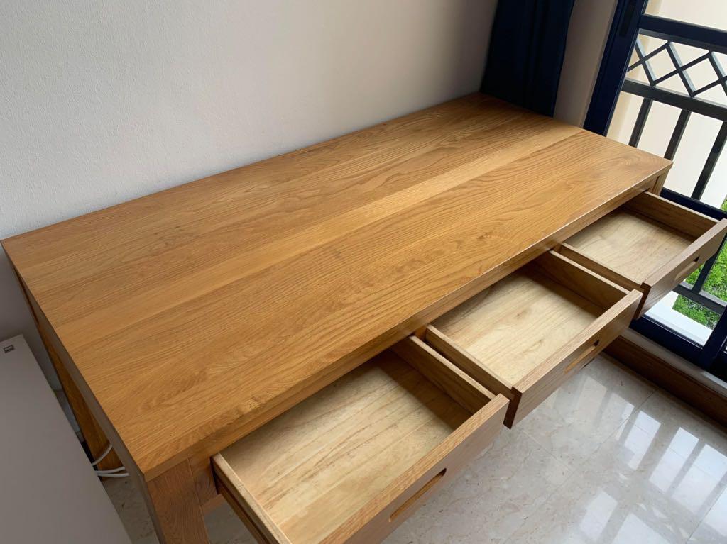Nature Solid Oak Study Desk, Furniture & Home Living, Furniture, Tables ...