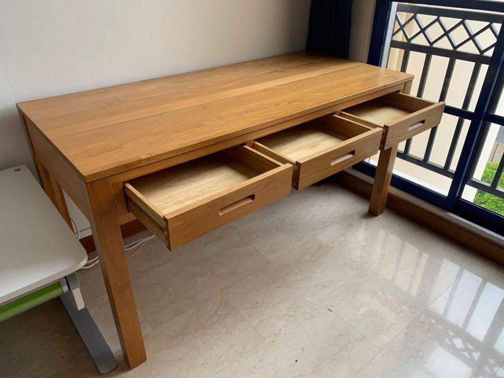 Nature Solid Oak Study Desk, Furniture & Home Living, Furniture, Tables ...