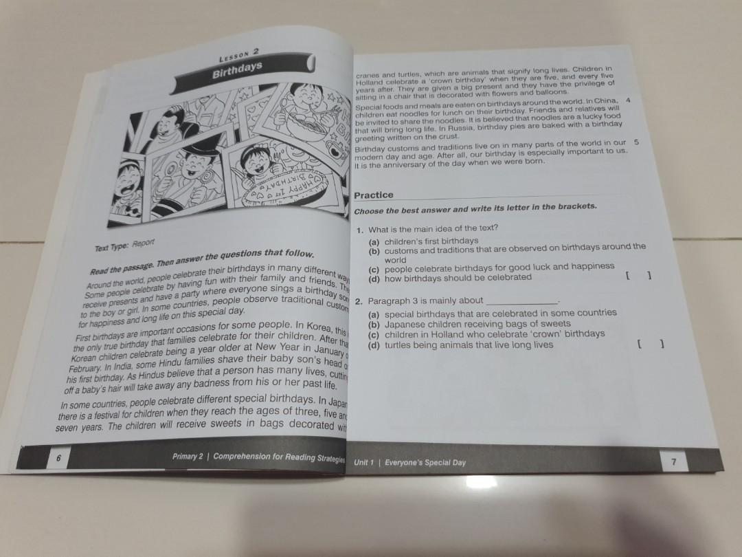 P2 - Comprehension for Reading Strategies, Hobbies & Toys, Books ...