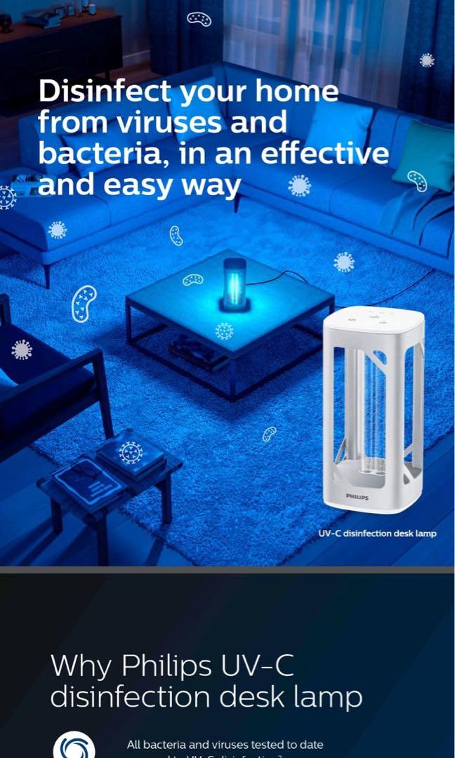 Philips UV-C Disinfection Desk Lamp, Furniture & Home Living, Cleaning & Homecare Supplies ...