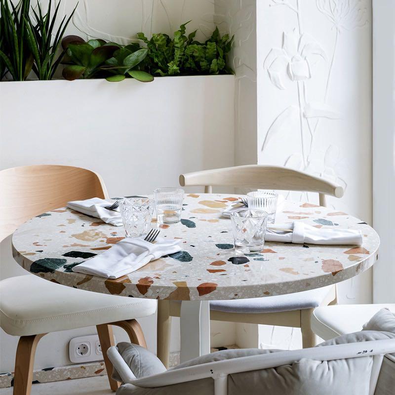 Round terrazzo table, Furniture & Home Living, Kitchenware & Tableware ...