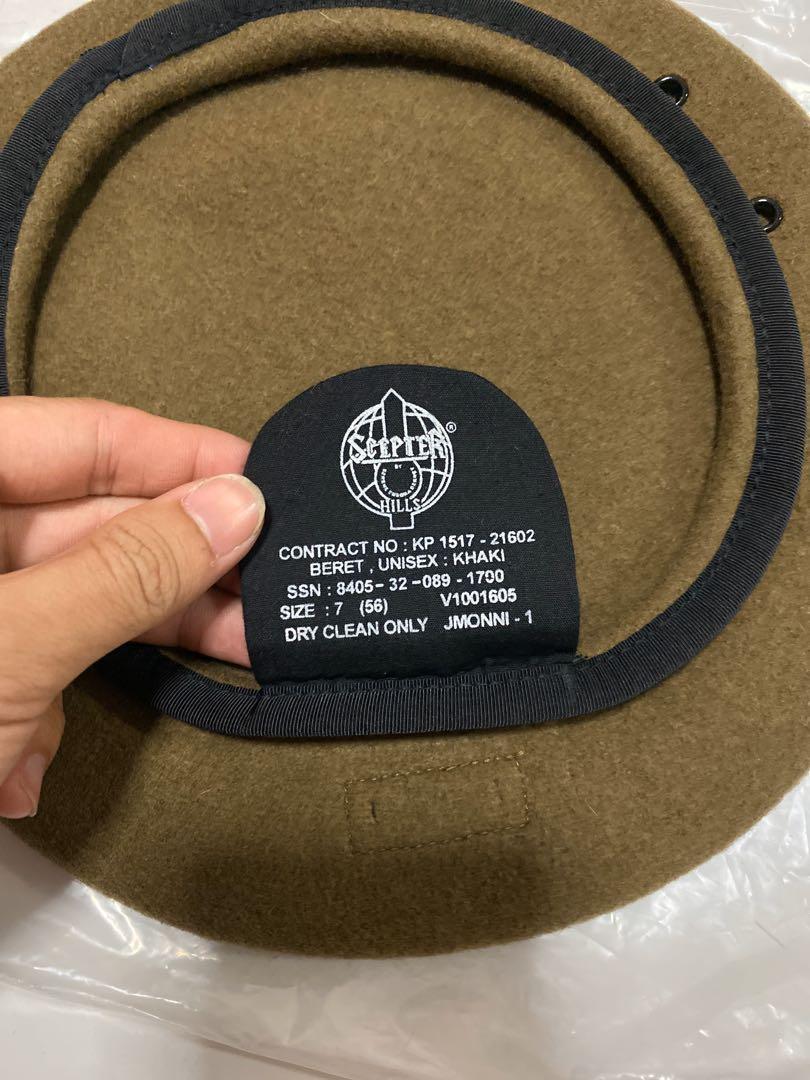 SAF khaki beret, Men's Fashion, Watches & Accessories, Caps & Hats on ...