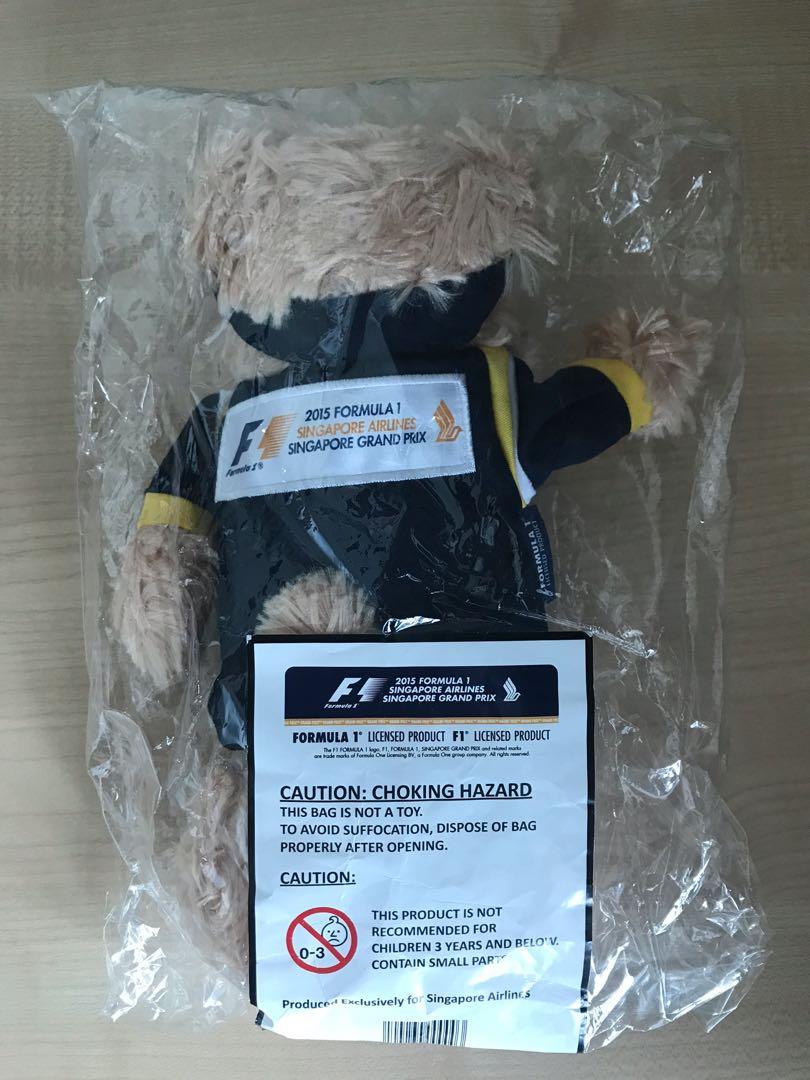 SIA Formula One F1 Teddy Bear, Hobbies & Toys, Toys & Games on Carousell