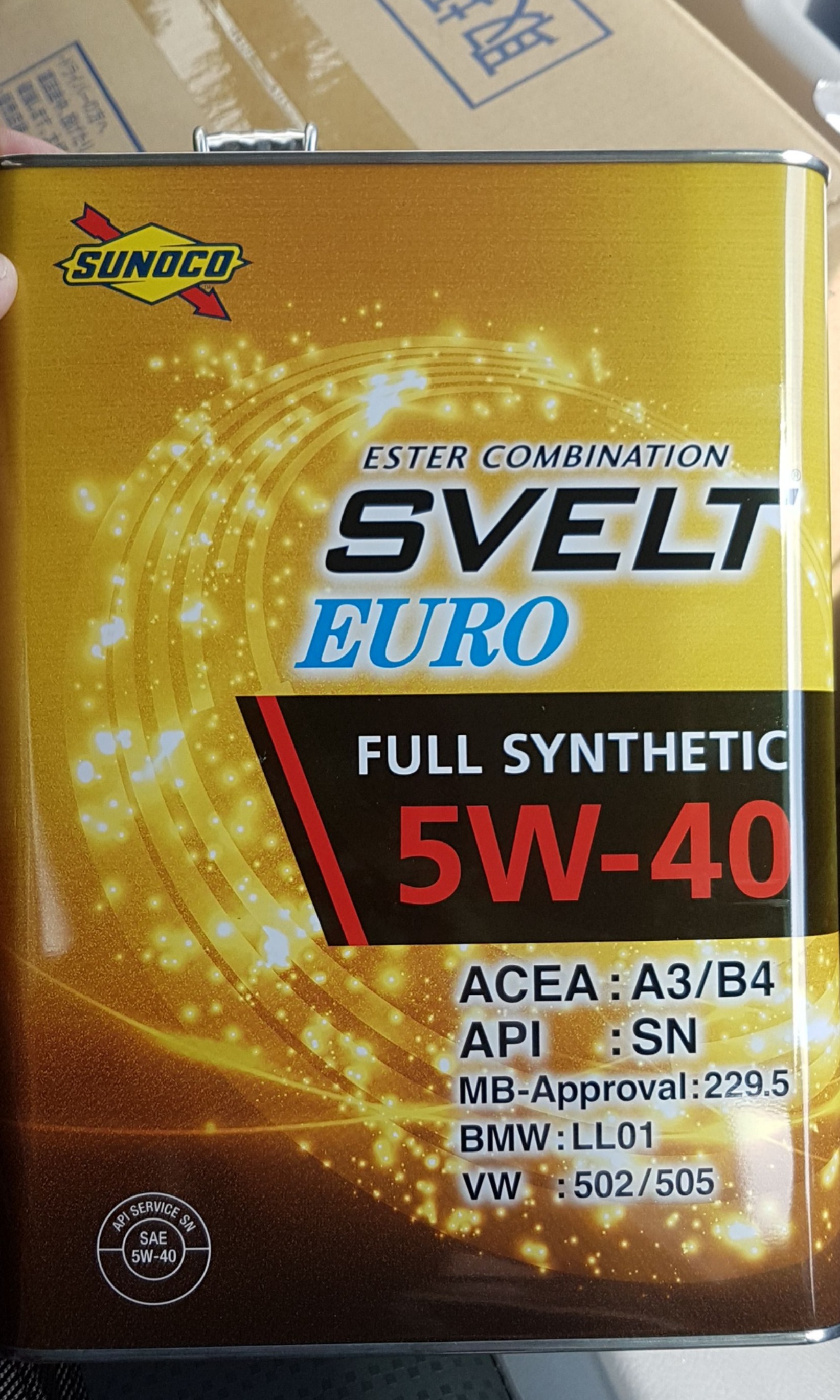 Engine oil 5W-40 fully synthetic.(Sunoco svelt euro), Car Accessories ...