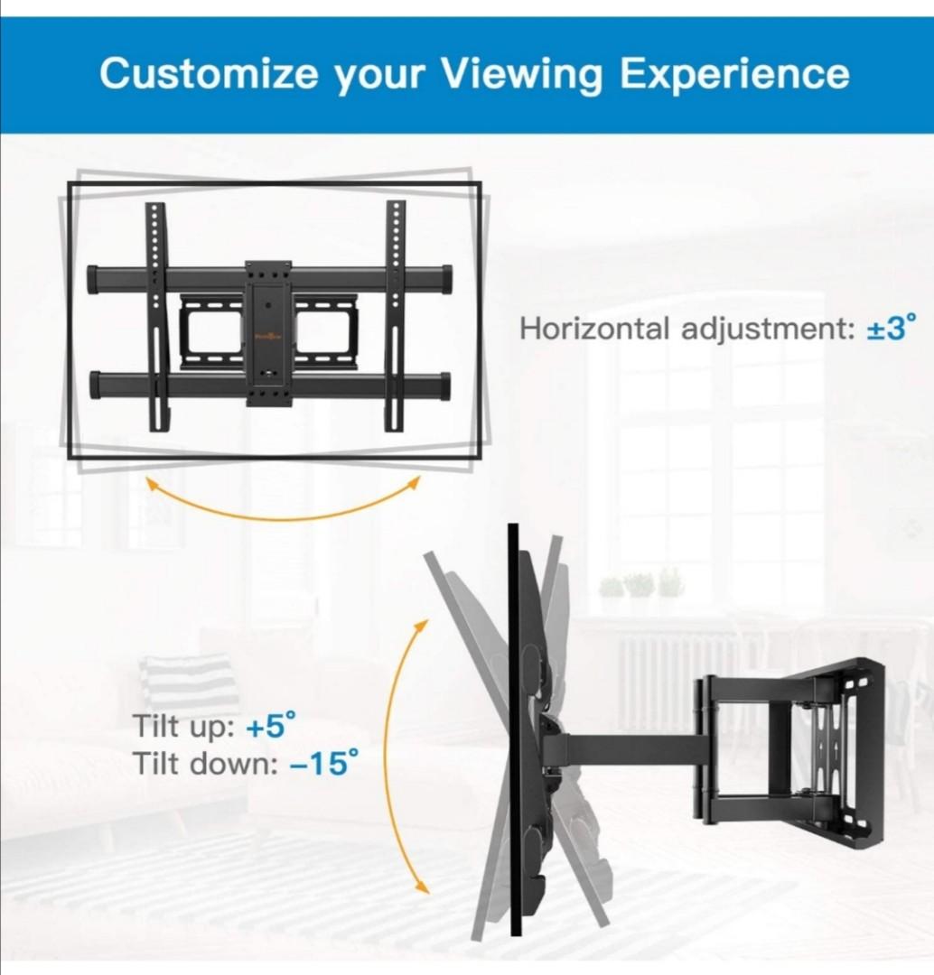 TV Wall Bracket for 37-75 Inch Flat& Curved TVs up to 60kg Max.VESA ...
