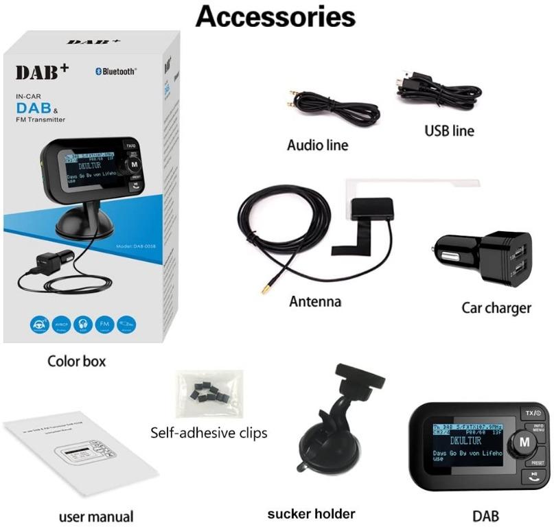 DAB+ IN-CAR DAB & FM TRANSMITTER DAB-005B, Audio, Portable Music ...