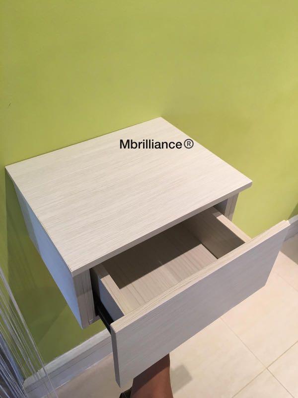 Floating drawer side table wall mount, Furniture & Home Living ...