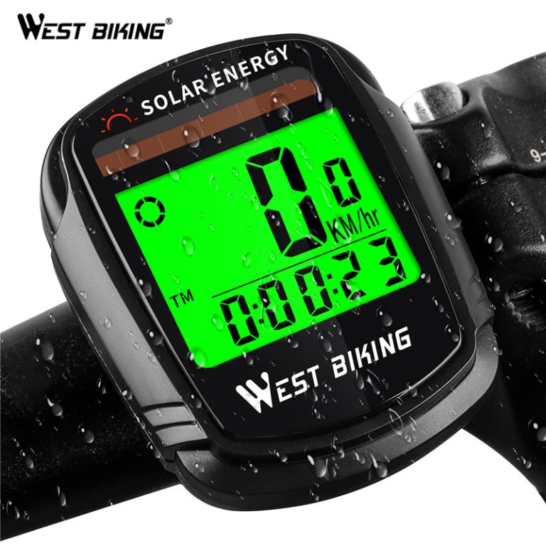 Full Screen Backlight Wireless Solar Bicycle Speedometer. For cycling ...